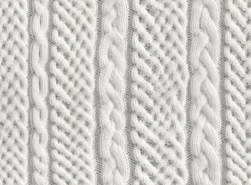 White Knitted Fabric As Background, Top View. SEAMLESS PATTERN ...