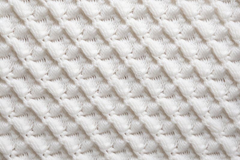 White Knitted Fabric Texture Close-up Stock Photo - Image of comfort ...