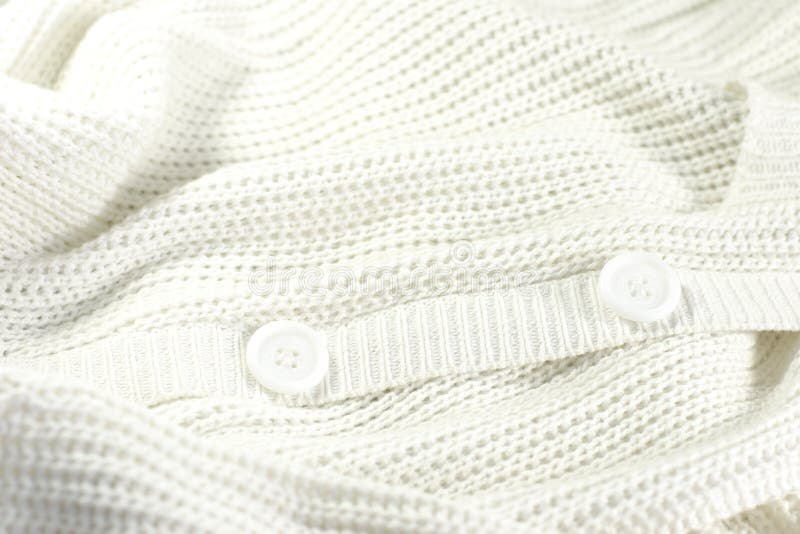 White Knitted Jacket with Buttons Stock Image - Image of cover ...