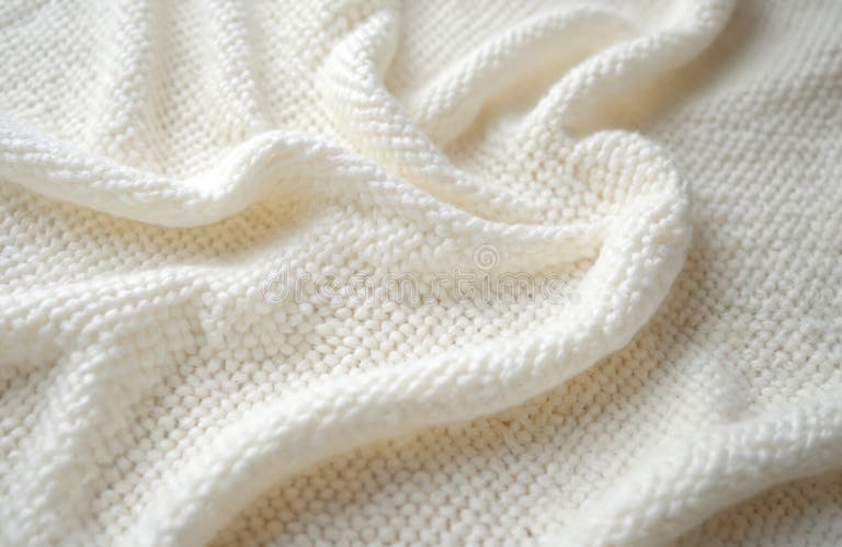 White Knitted Wool Fabric Texture Background. Hand-knitted Needlework ...