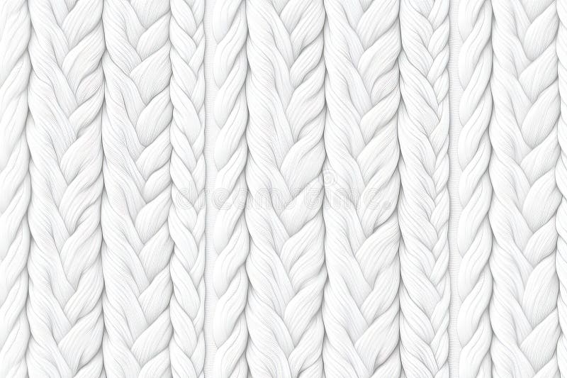 White Knitted Wool Texture Background Braided Cable Knit Fabric Design ...