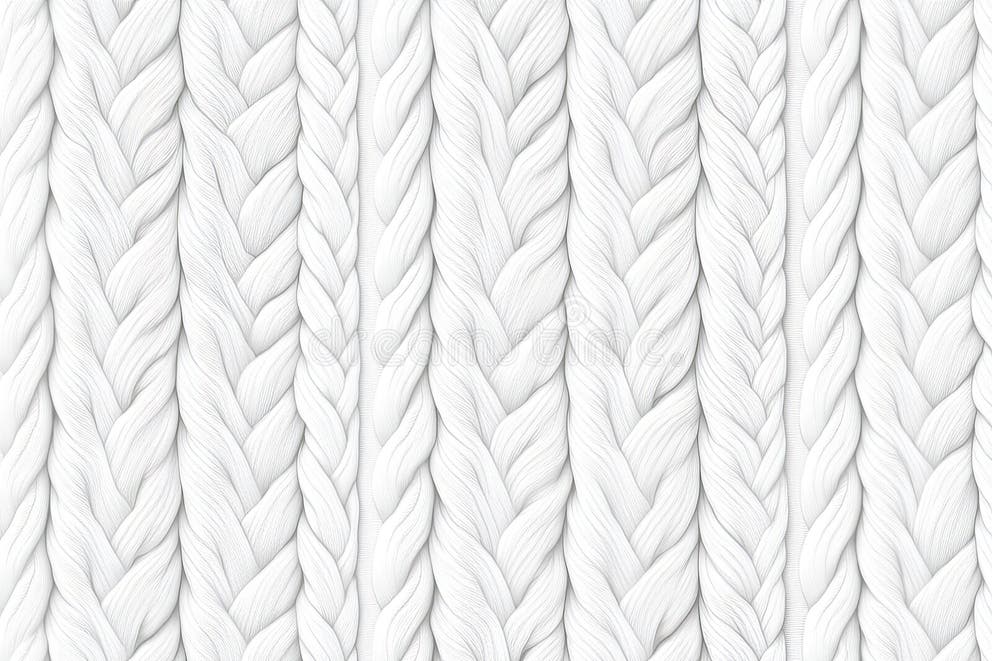 White Knitted Wool Texture Background Braided Cable Knit Fabric Design ...