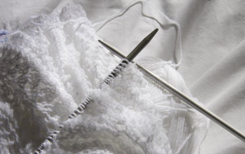 White knitting stock photo. Image of stitching, crafted - 6370888
