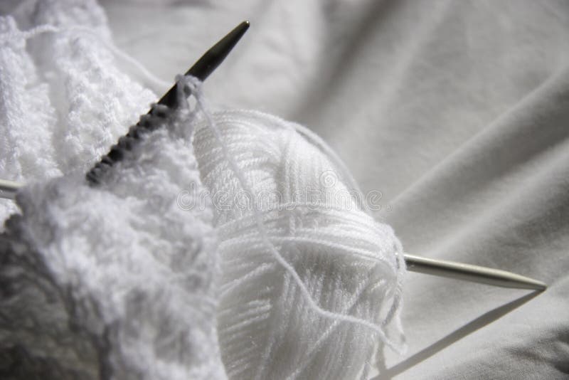 White knitting stock image. Image of ball, fine, pastime - 6711729