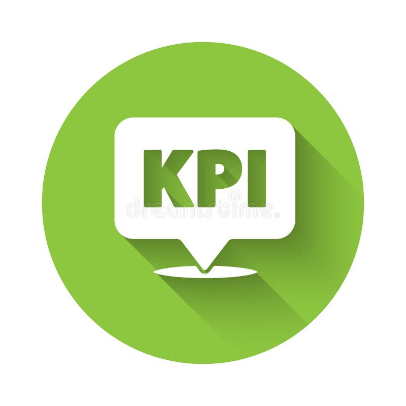 White KPI - Key Performance Indicator Icon Isolated with Long Shadow ...