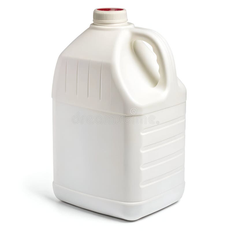 White 4L Plastic Milk Mockup Isolated on White Background Stock ...