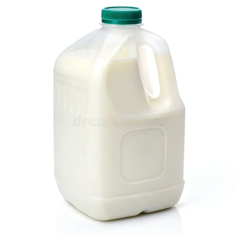 White 4L Plastic Milk Mockup Isolated on White Background Stock ...