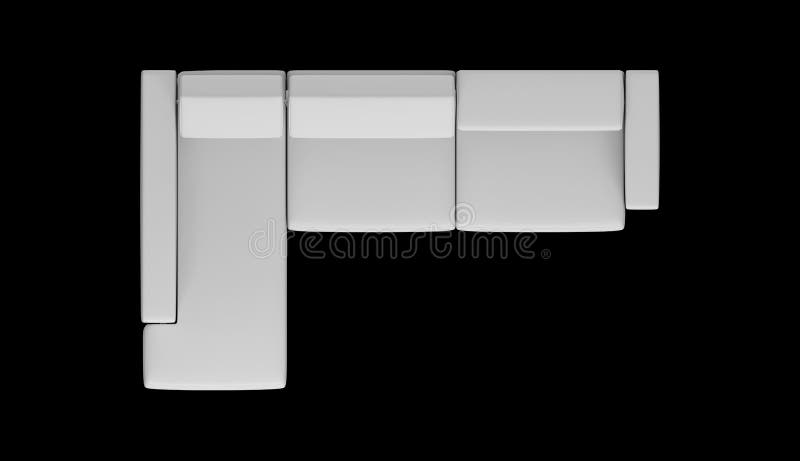 White L Shaped Top View Sofa Graphic Illustration. Stock Illustration ...