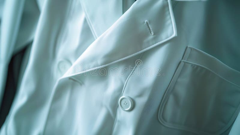 A White Lab Coat Hanging on a Rack Stock Image - Image of button ...