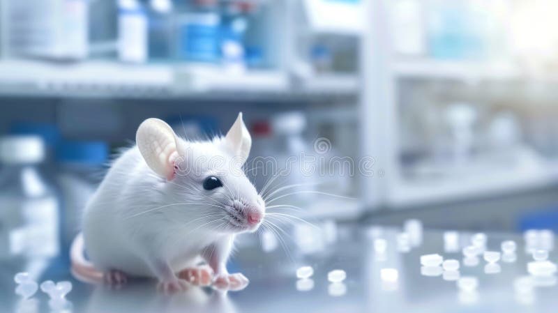 White Lab Mouse in a Bright Modern Laboratory Setting, Vivid Science ...