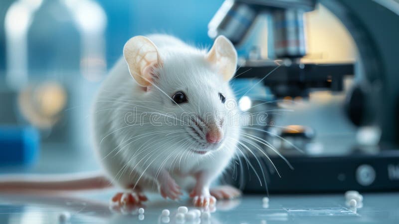 White Lab Mouse Navigating a Scientific Research Environment Under a ...