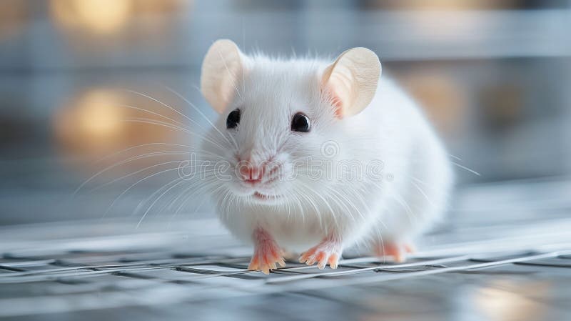 White Lab Mouse on Table, Science Research Stock Illustration ...