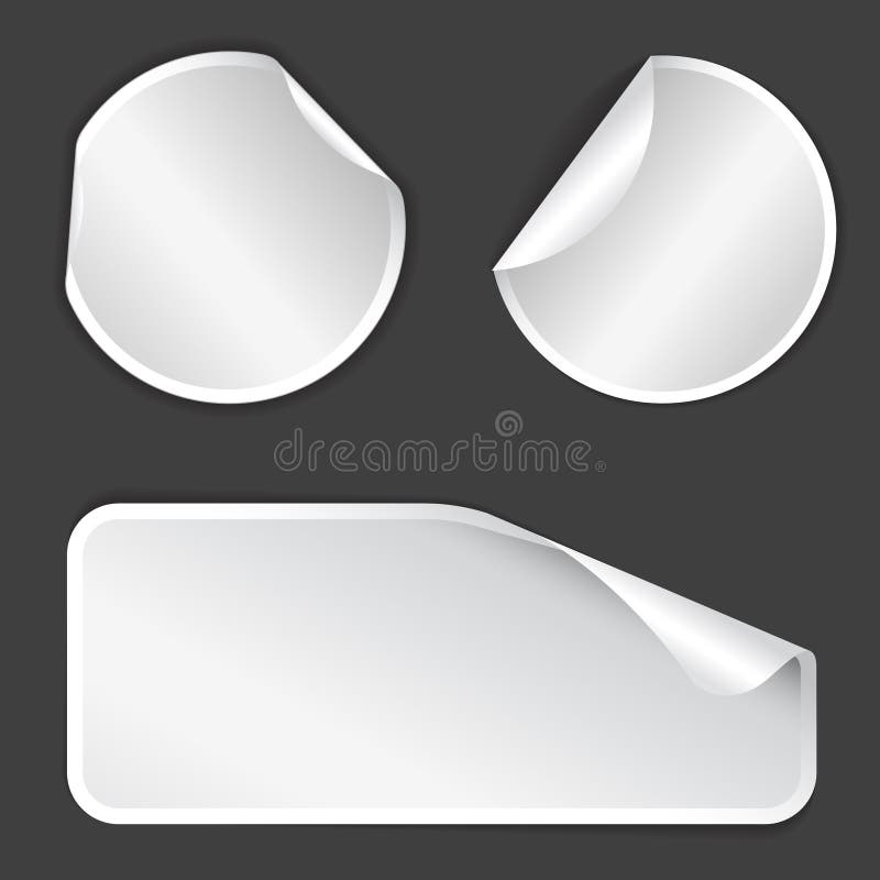 White Paper Stickers on White Background Stock Vector - Illustration of ...