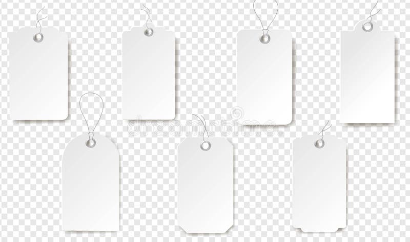 White Labels Collection Isolated Transparent Background Stock Vector ...