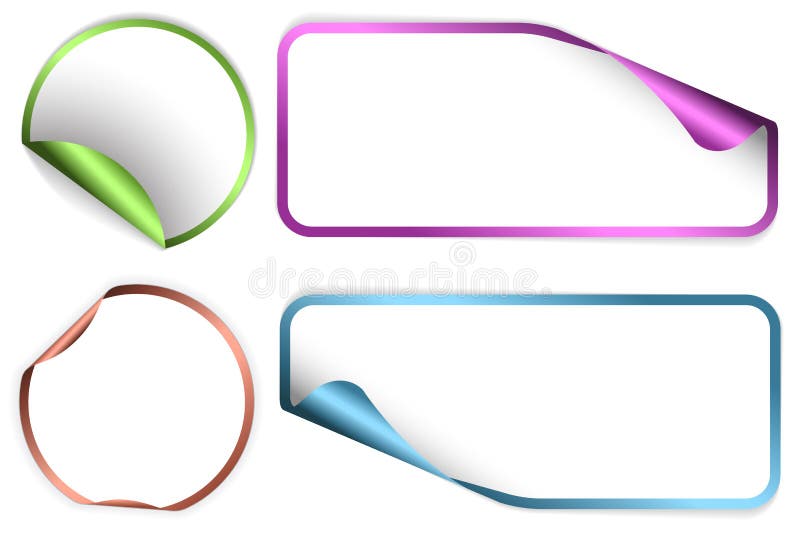 White Labels and Stickers with Colorful Border Stock Illustration ...