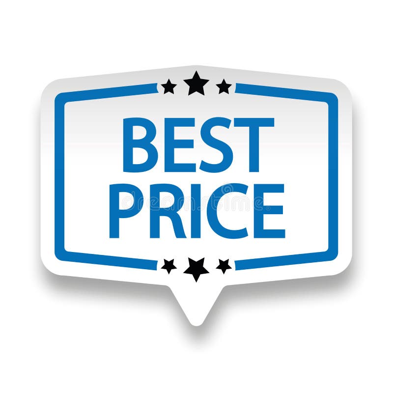 Blue Best Price Web Paper Label Badge on White Stock Illustration ...