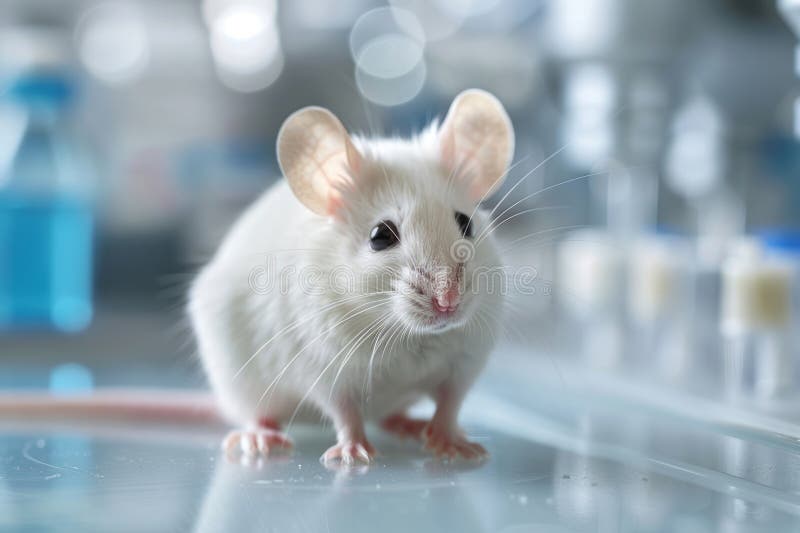 White Laboratory Mouse for Scientific Experiments Stock Photo - Image ...