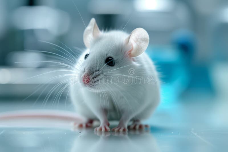 White Laboratory Mouse for Scientific Experiments Stock Image - Image ...