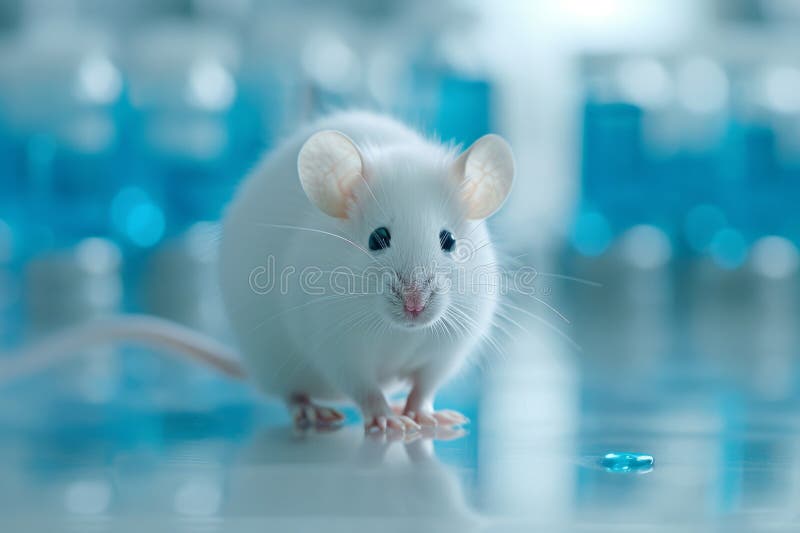 White Laboratory Mouse for Scientific Experiments Stock Photo - Image ...