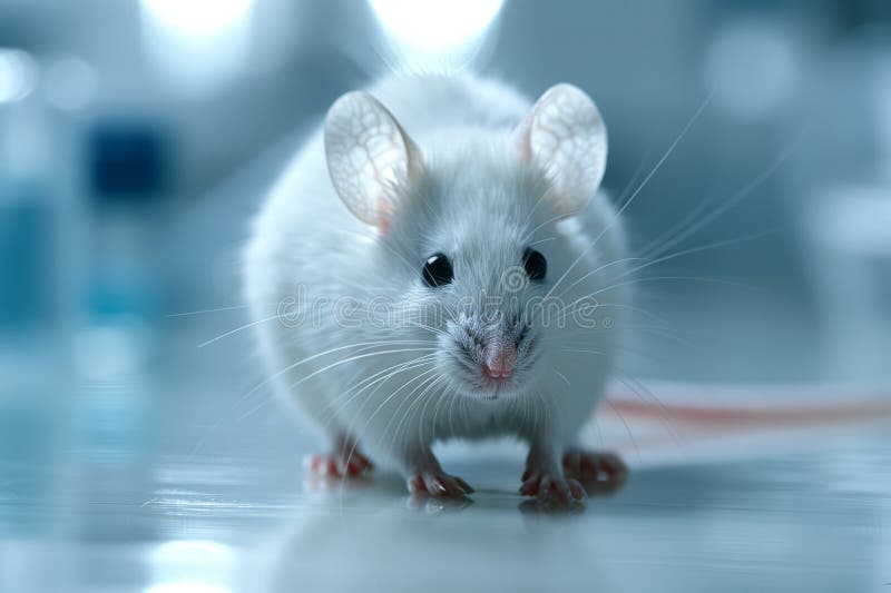 White Laboratory Mouse for Scientific Experiments Stock Photo - Image ...