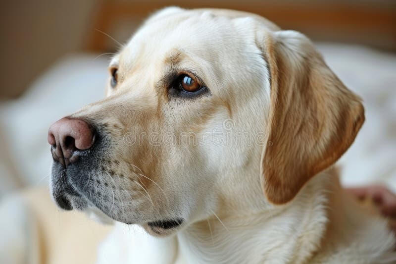 White Labrador Retriever Dog Isolated on White Background Stock Photo ...