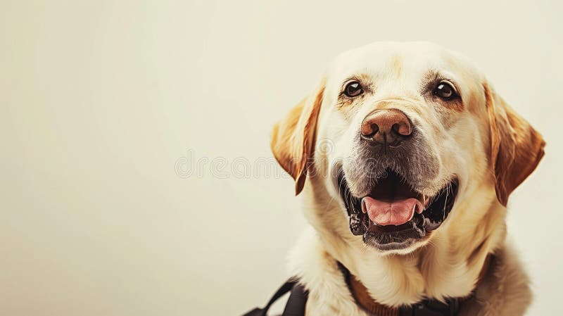 White Labrador Smiling, Happy Dog Stock Illustration - Illustration of ...