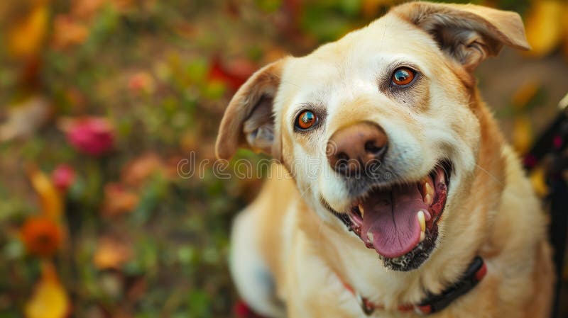 White Labrador Smiling, Happy Dog Stock Illustration - Illustration of ...