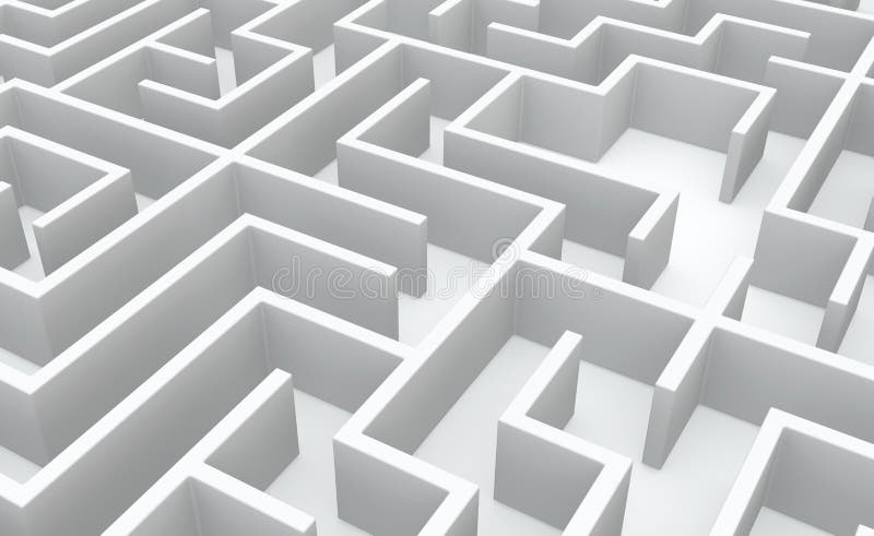 White Labyrinth Background stock illustration. Illustration of mystery ...