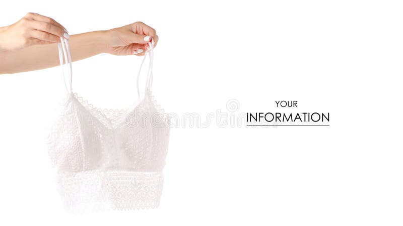 White Lace Bra Lace in Hand Pattern Stock Image - Image of object ...