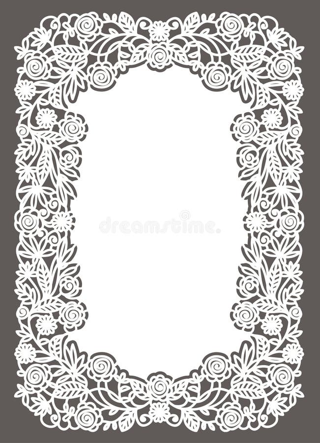 White Lace Card. stock vector. Illustration of computer - 54760044