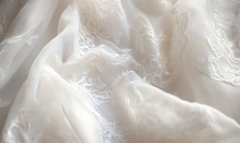 A White Lace Dress with a Pattern of Flowers and Leaves Stock Photo ...