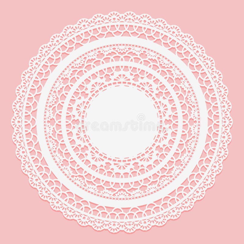 White Lace Square Frame on a Pink Background. Suitable for Laser ...