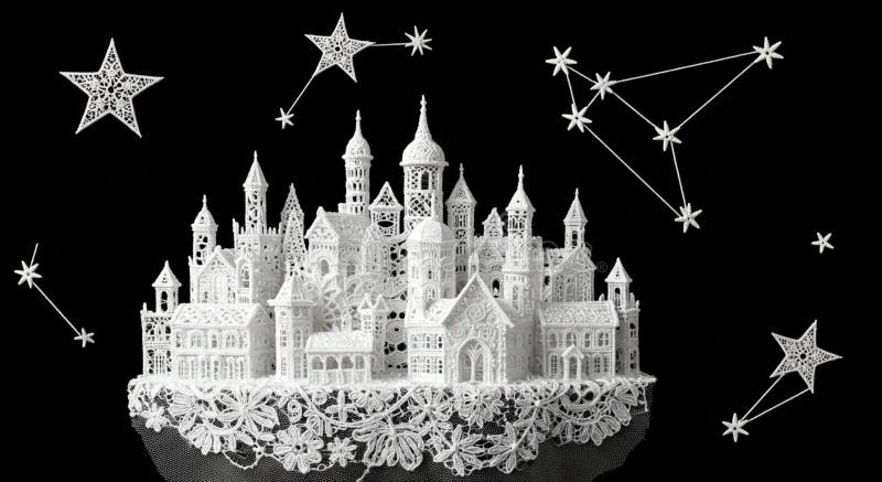 White Lace Padlock on Black Background Stock Illustration ...