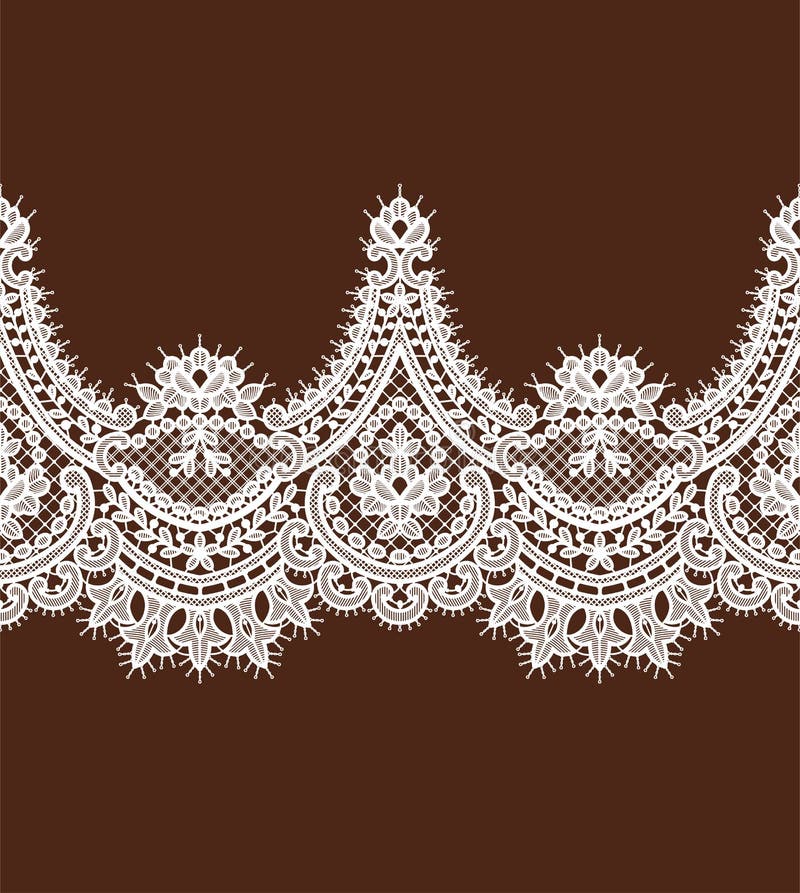 White Lace Vector Pattern. Horizontal Ribbon. Border. Stock Vector ...