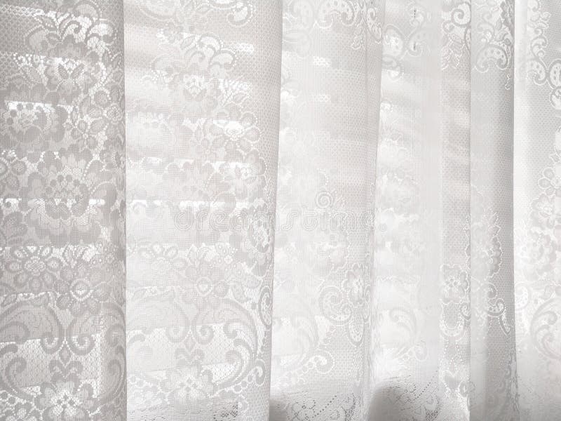 White Lace Window Blinds Abstract Pattern Stock Image - Image of drapes ...