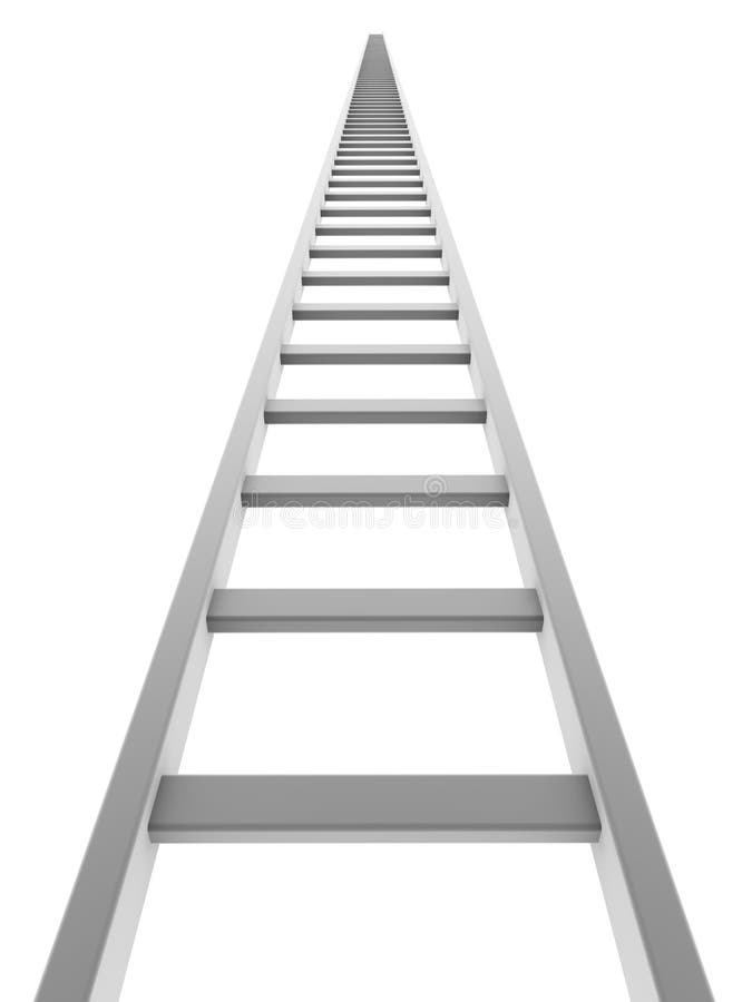 White ladder going up stock illustration. Illustration of rise - 25632121