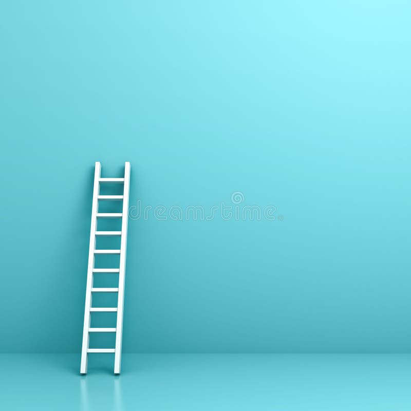 White ladder going up stock illustration. Illustration of rise - 25632121