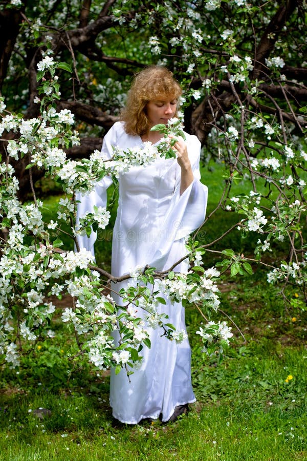 White lady stock photo. Image of spring, park, reverie - 15754716