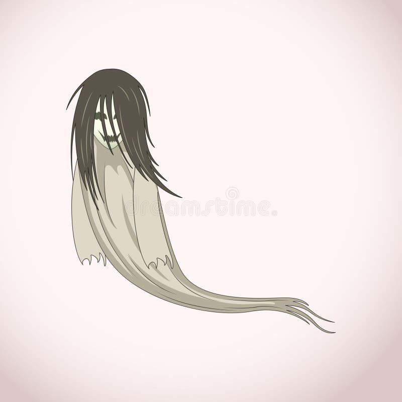 White Lady Cartoon Ghost Character Stock Vector - Illustration of happy ...