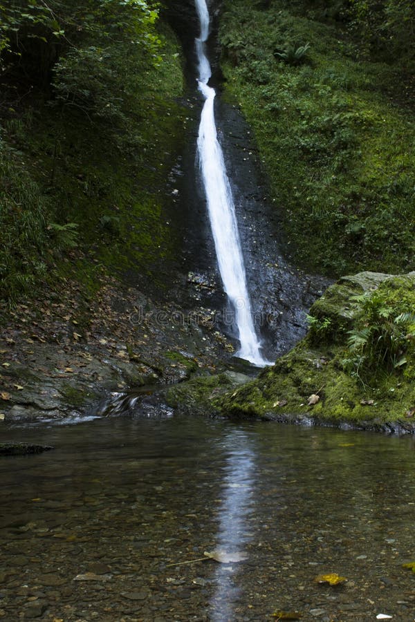 The White Lady waterfall stock image. Image of flow, lydford - 78622903