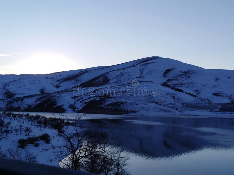 The white lake stock photo. Image of mountains, snow - 179414450
