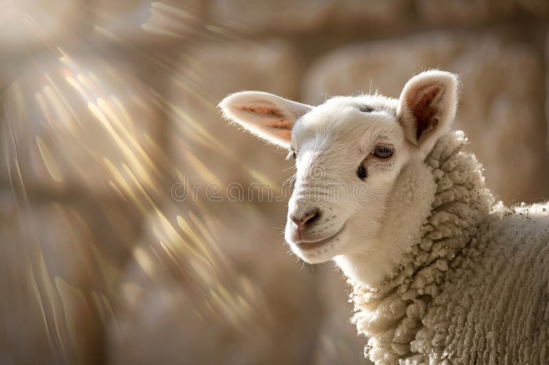 The White Lamb is a Symbol of Judaism Stock Illustration - Illustration ...