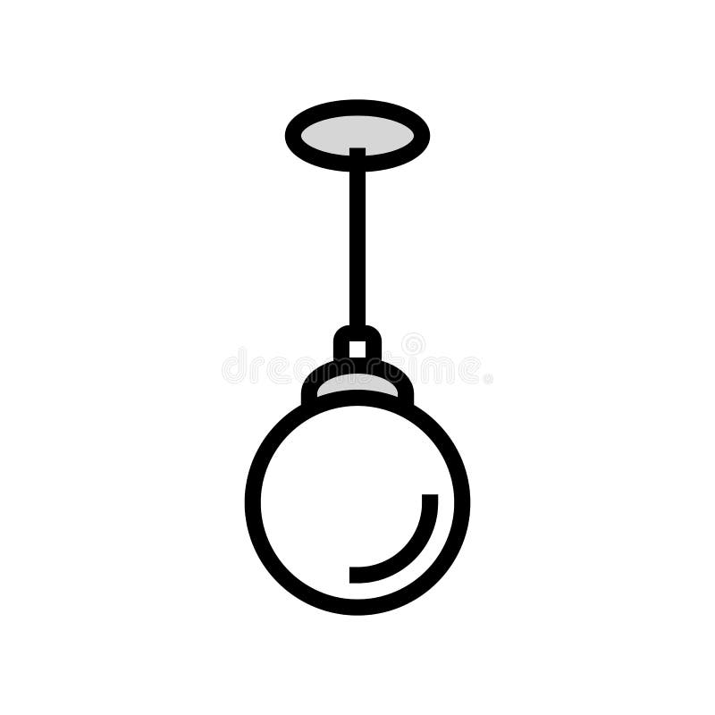 White Lamp Ceiling Color Icon Vector Illustration Stock Vector ...
