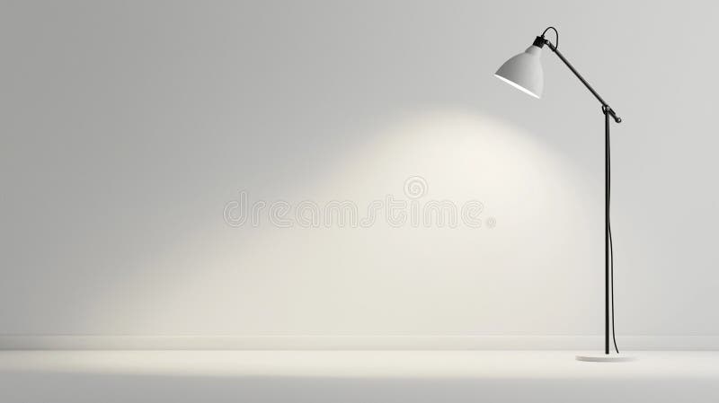 White Lamp Standing in a Plain Studio, Brightly Illuminated Stock Photo ...