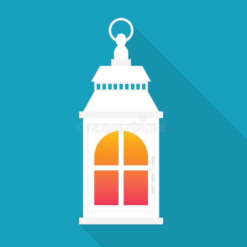 White lantern icon stock vector. Illustration of vector - 189224108