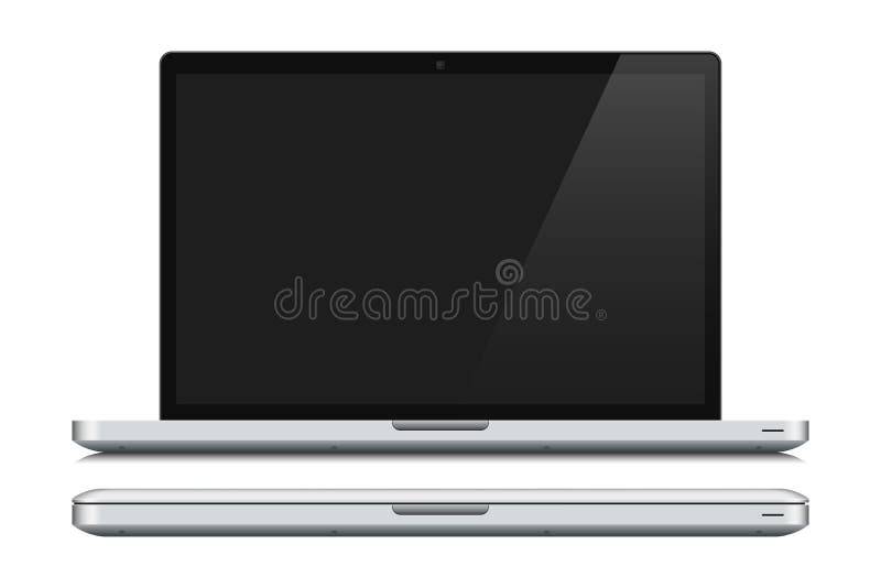 Laptop Open Frontal stock illustration. Illustration of equipment ...