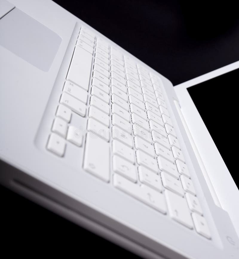 White laptop computer stock image. Image of macbook, design - 6639491