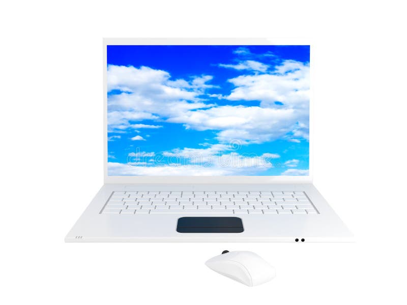 White laptop stock illustration. Illustration of render - 31106458