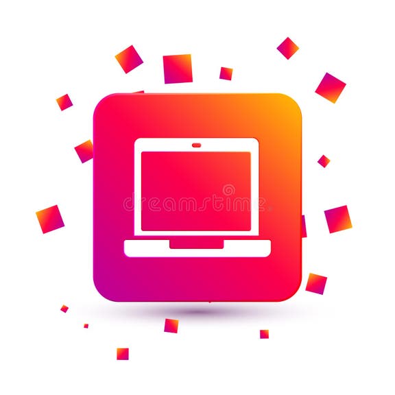 White Laptop Icon Isolated on White Background. Computer Notebook with ...