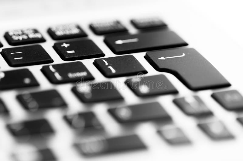 White Laptop Keyboard with Black Buttons Stock Image - Image of keypad ...